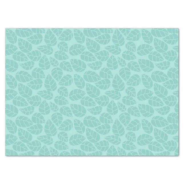 Mint Green Leaves Pretty Patterned Tissue Paper | Zazzle