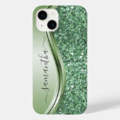 Mint Green Metallic Glitter Bling Handwritten Case-Mate iPhone Case ...