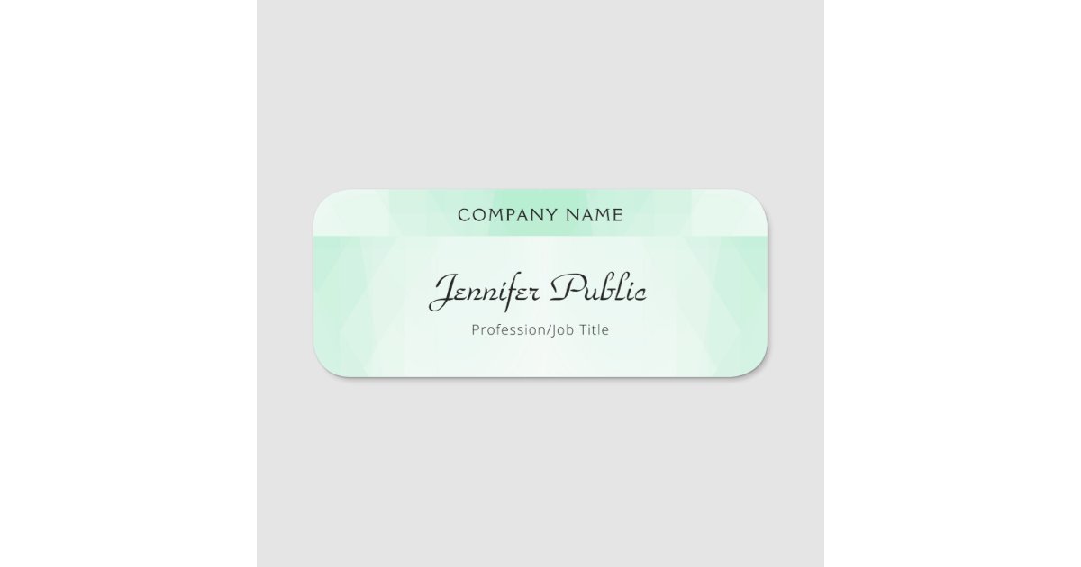 Mint Green Modern Handwritten Script Template Name Tag | Zazzle