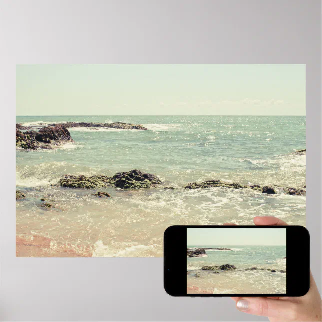 Mint Green Ocean Pastel Beach Photography Poster | Zazzle