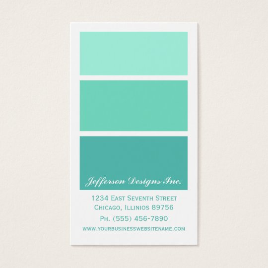 Mint Green Paint Chips Business Cards | Zazzle.com
