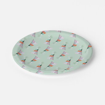 Mint Green Party Hat Birthday Paper Plates | Zazzle