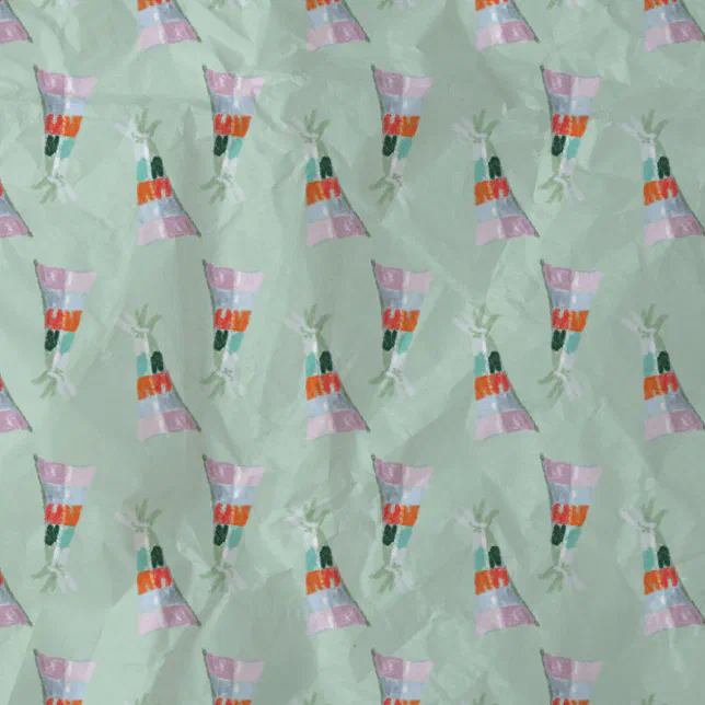 Mint Green Party Hat Illustration Tissue Paper | Zazzle