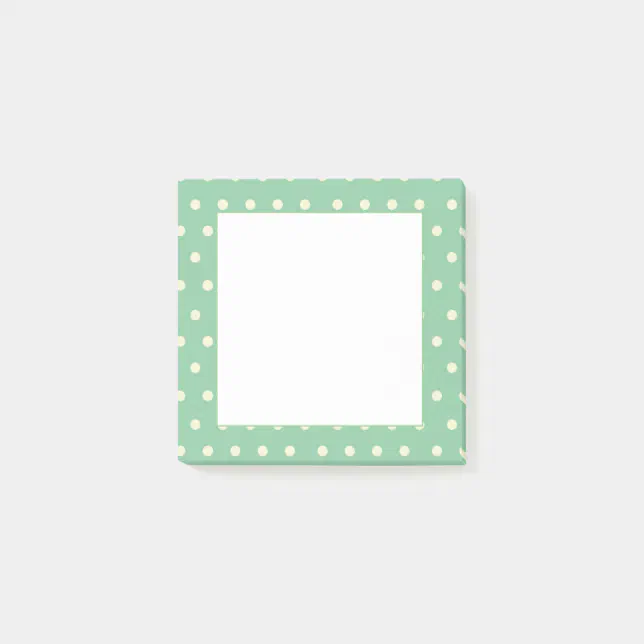 Mint Green Polka Dot Customizable Post-it Notes | Zazzle