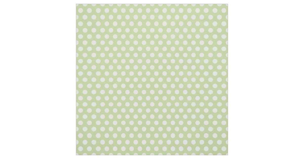 Mint Green Polka Dots Fabric | Zazzle