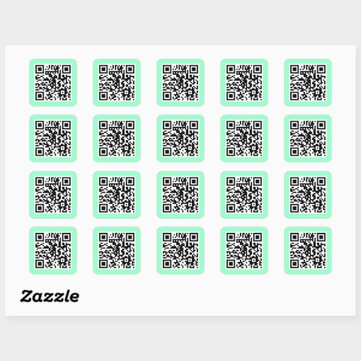 Mint Green QR CODE Sticker | Zazzle