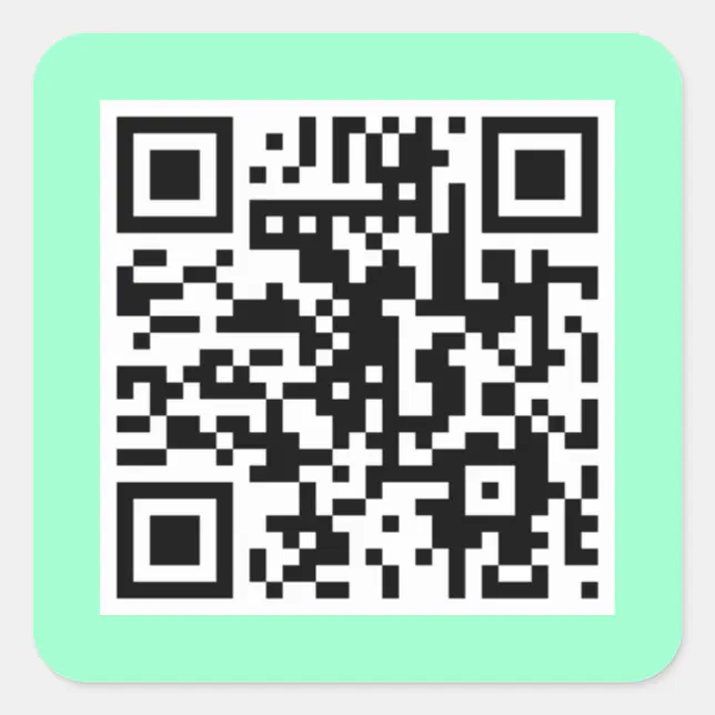 Mint Green QR CODE Sticker | Zazzle