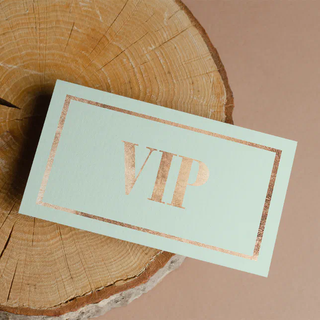Mint green rose gold foil VIP card club member | Zazzle