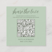 Mint Green | Share The Love QR Code Enclosure Card | Zazzle