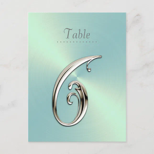 Mint Green Sheen Table Number | Zazzle