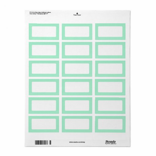 Mint green solid color border blank label | Zazzle
