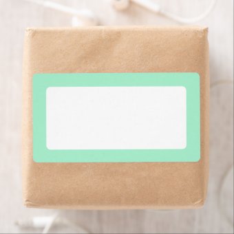 Mint green solid color border blank label | Zazzle