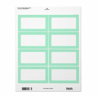 Mint green solid color border blank label | Zazzle