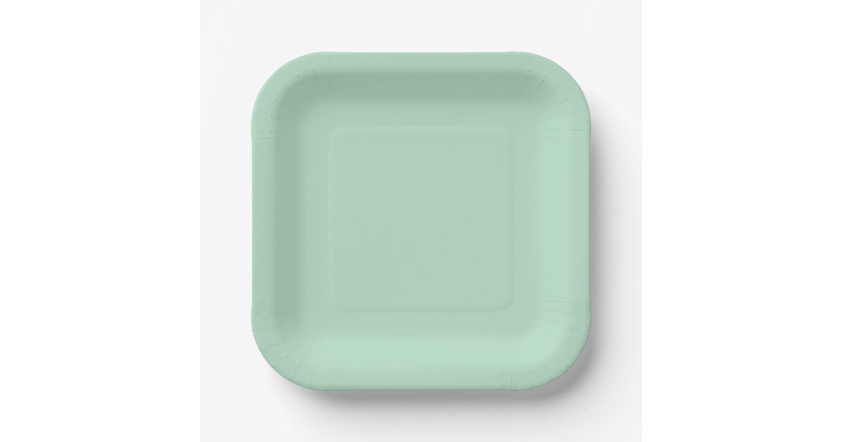 Mint Green Square Paper Plates | Zazzle