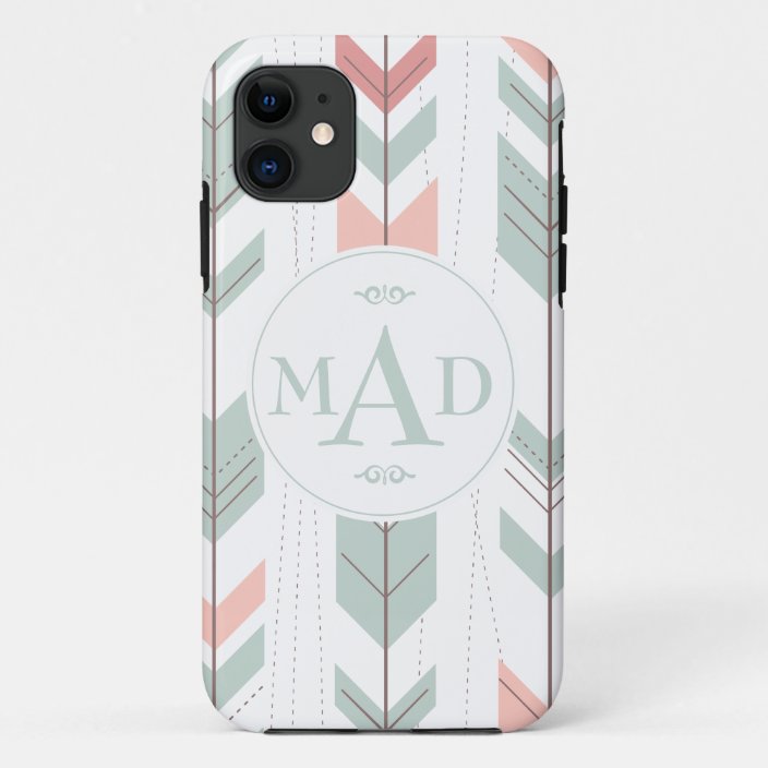 Mint Green Tribal Pattern Monogram iPhone 5 Case | Zazzle.com