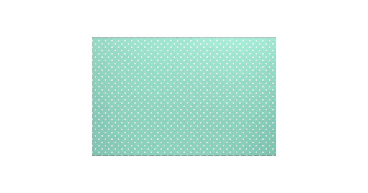 Mint Green White Polka Dot Spot Pattern Fabric | Zazzle