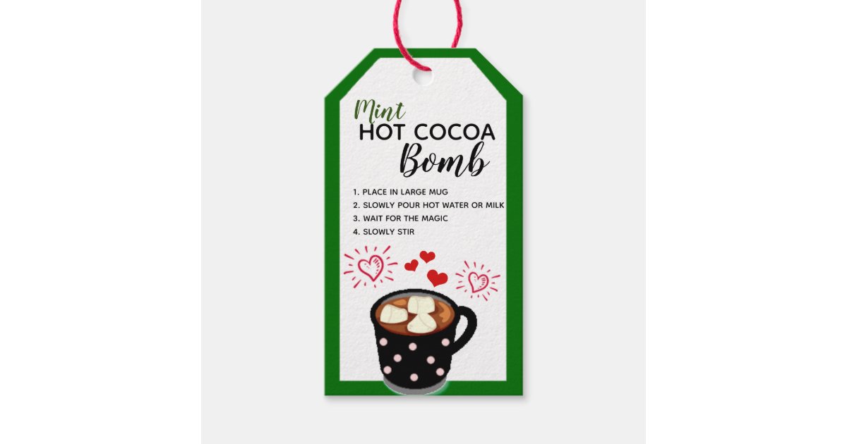 Mint Hot Cocoa Bomb Tag | Zazzle