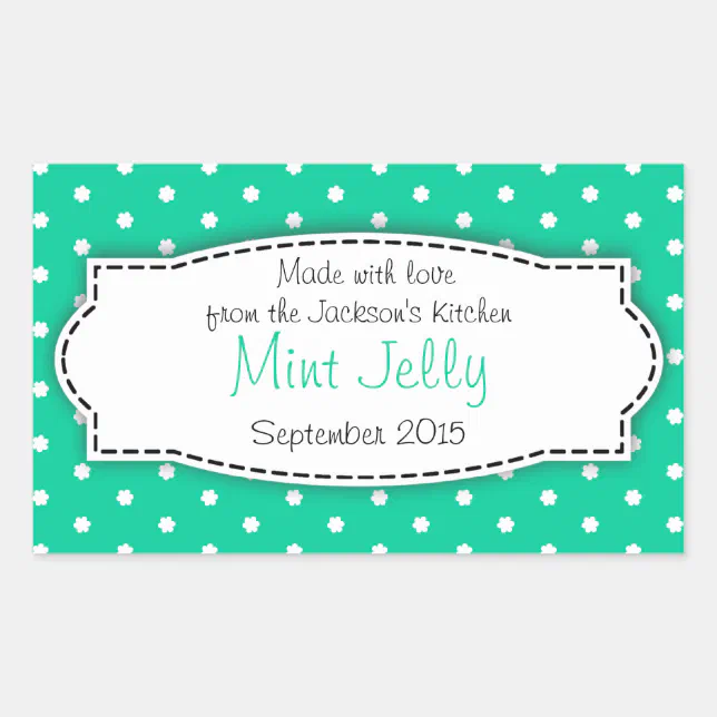 Mint Jelly food label sticker | Zazzle