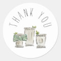 Mint Julep Thank You Classic Round Sticker | Zazzle