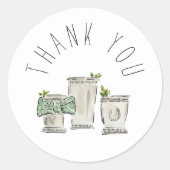 Mint Julep Thank You Classic Round Sticker | Zazzle