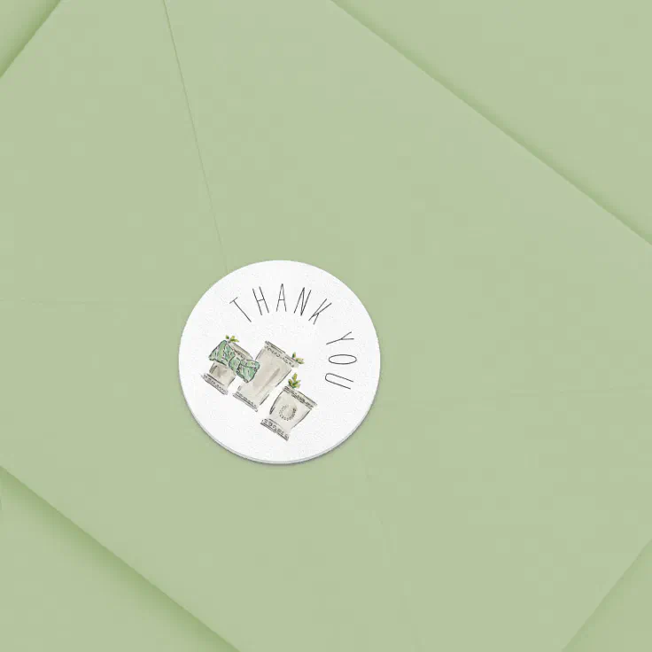 Mint Julep Thank You Classic Round Sticker | Zazzle