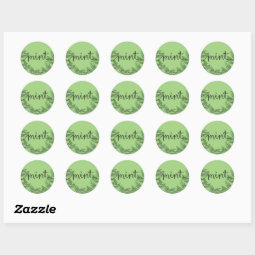 Mint leaves classic round sticker | Zazzle