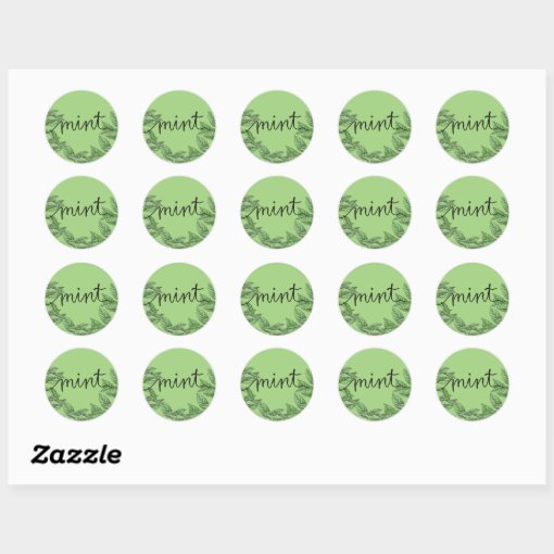Mint leaves classic round sticker | Zazzle