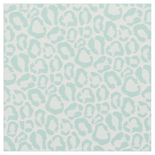 Mint Leopard Animal Print Fabric | Zazzle