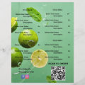 Mint Lime Restaurant Take Out Menu with QR Code Flyer | Zazzle
