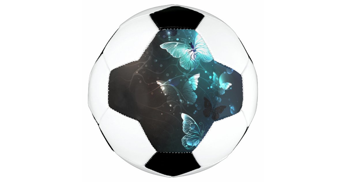 Mint Night Butterflies Soccer Ball | Zazzle