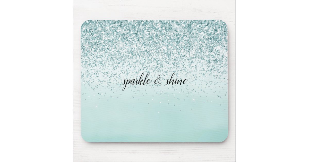 Mint Ombre Glitter personalized Mouse Pad | Zazzle