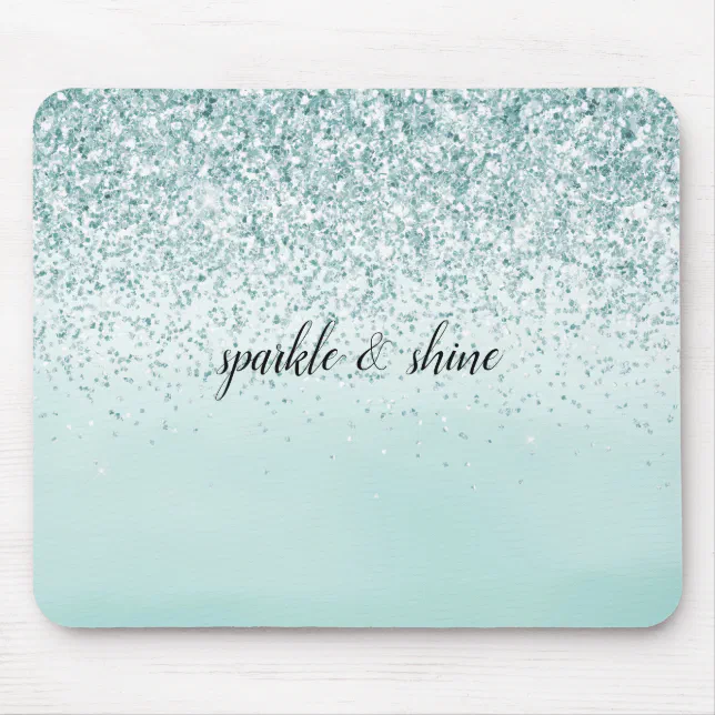 Mint Ombre Glitter personalized Mouse Pad | Zazzle