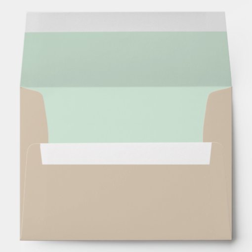 Mint Rustic Floral Boho A7 5"x7" Envelope in Khaki | Zazzle