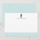 Mint | Seahorse Personalized Stationery Flat Note Card | Zazzle