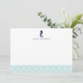 Mint | Seahorse Personalized Stationery Flat Note Card | Zazzle