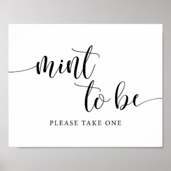 Mint To Be Rustic Wedding Mint Favors Sign | Zazzle