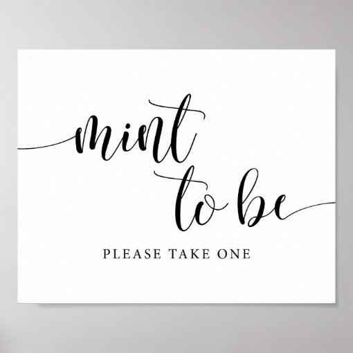 Mint To Be Rustic Wedding Mint Favors Sign | Zazzle