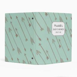 Mint Tribal Arrows Baby Shower album mini binder | Zazzle