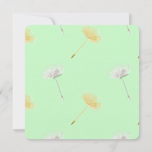 Mint Wishes Dandelion Flowers Wedding Invitation | Zazzle