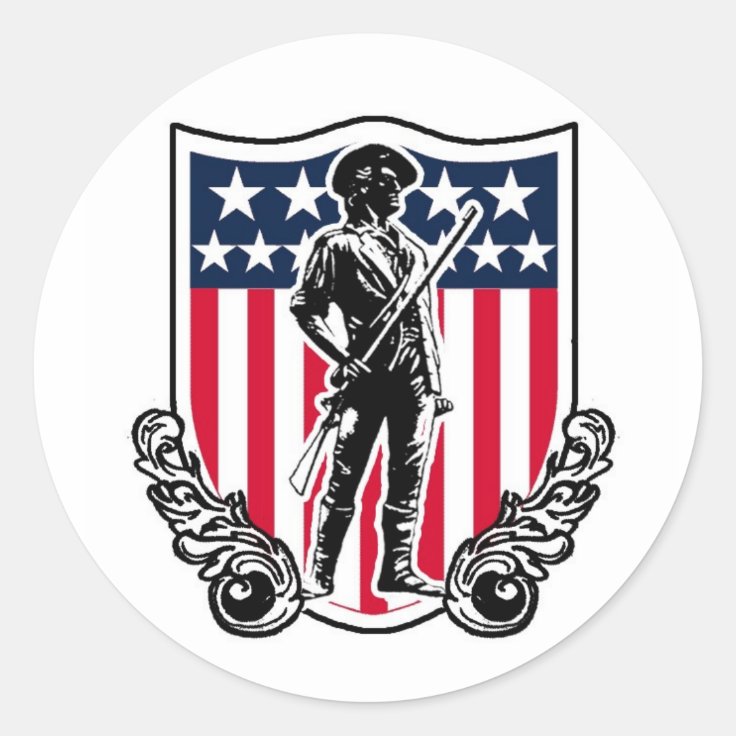 Minuteman Shield Sticker | Zazzle