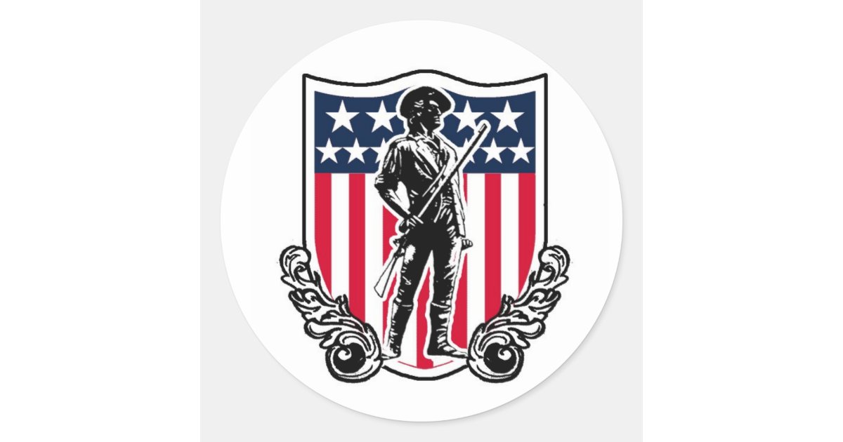 Minuteman Shield Sticker | Zazzle