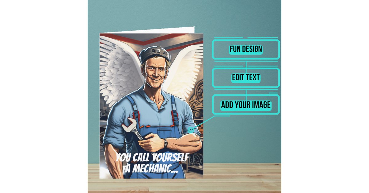 Miracle Worker Funny Mechanic Birthday Card | Zazzle