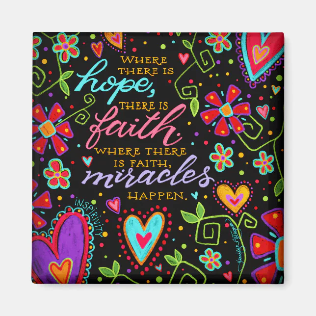 Miracles Happen Faith Colorful Inspirational Magnet | Zazzle