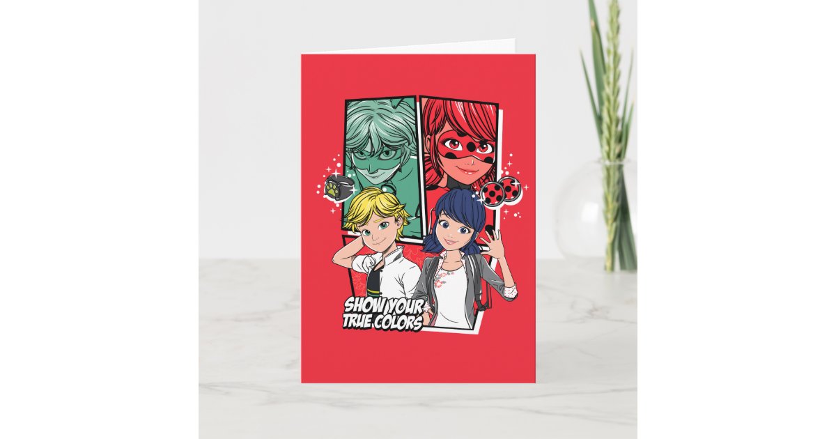 Miraculous Comic Marinette & Adrien True Colors Card | Zazzle