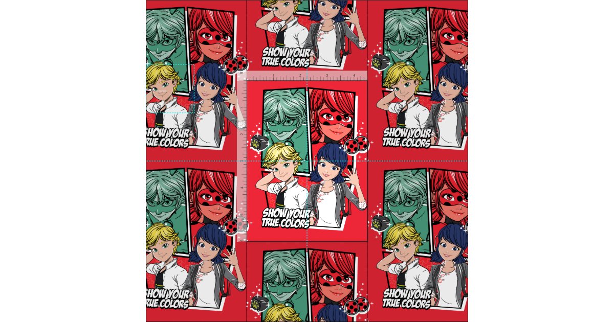 Miraculous Comic Marinette & Adrien True Colors Fabric | Zazzle