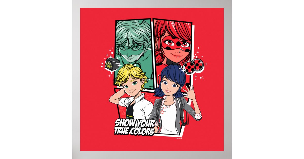 Miraculous Comic Marinette & Adrien True Colors Poster | Zazzle