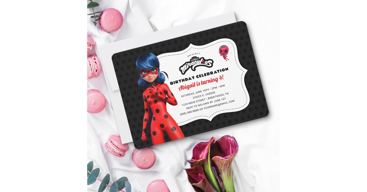 Miraculous Ladybug Birthday Invitation | Zazzle