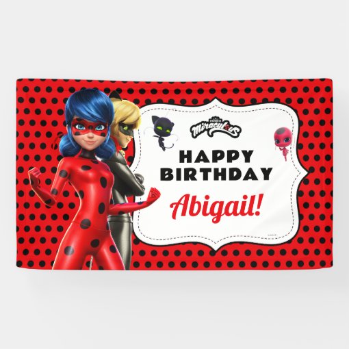 Miraculous Ladybug & Cat Noir Birthday Banner | Zazzle