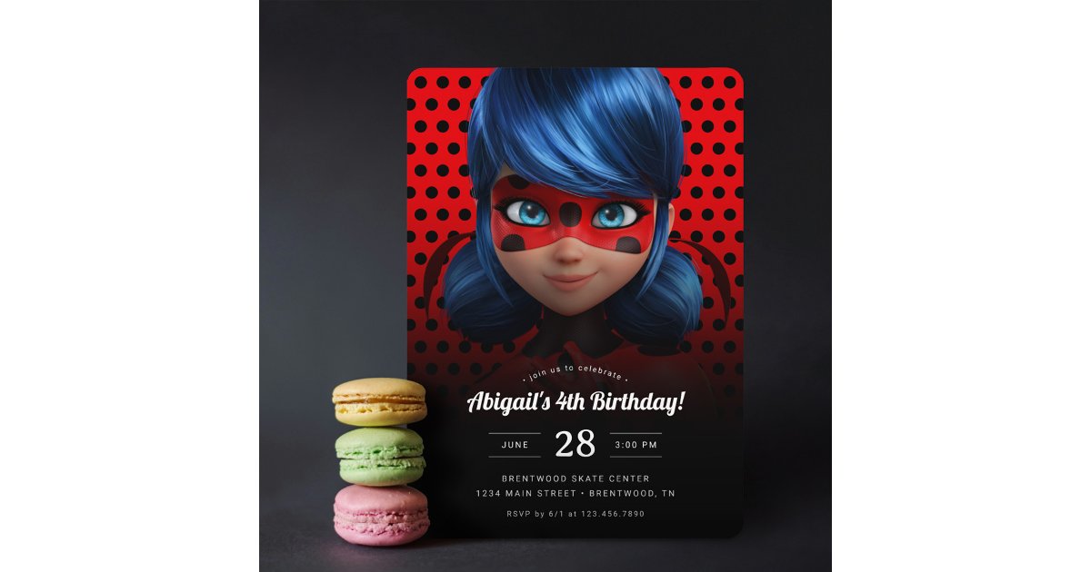 Miraculous Ladybug Girl's Birthday Invitation | Zazzle