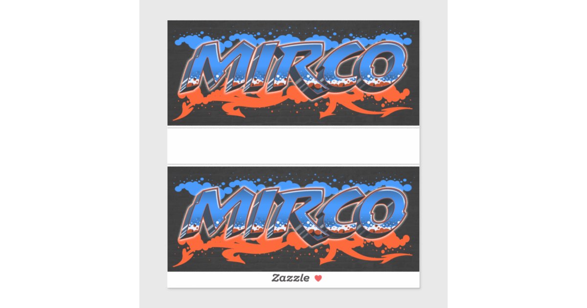 Mirco First Name Graffiti Sticker | Zazzle